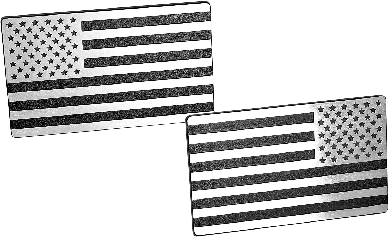 USA American 3D Metal Flag Auto Emblem for Cars Trucks 2pcs Forward and ...