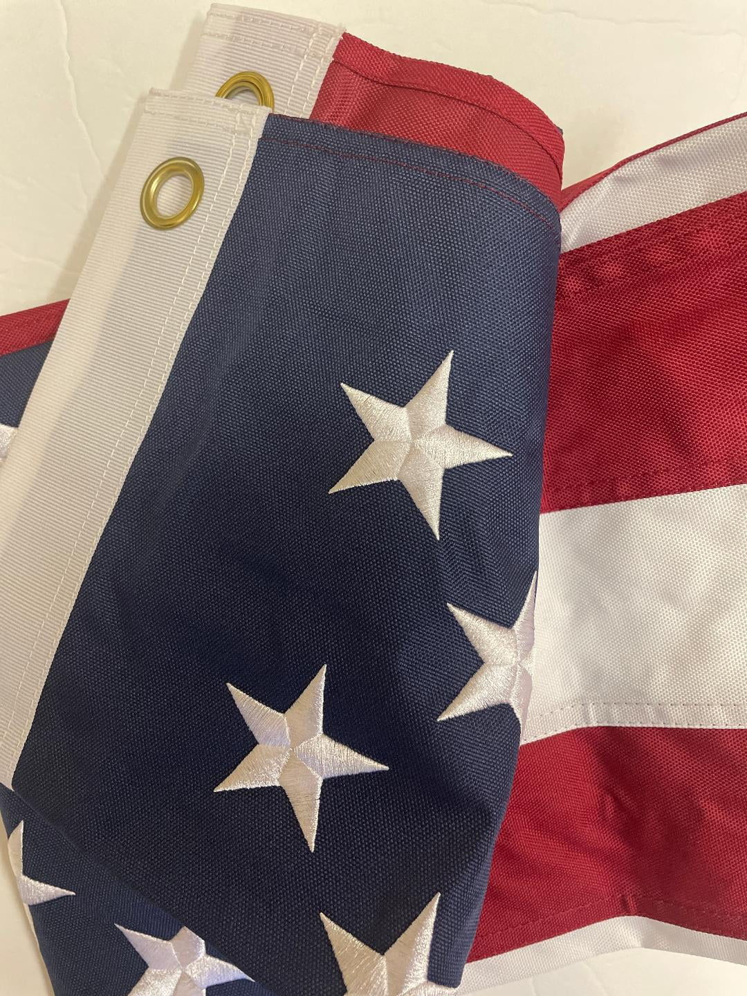 USA American 5'x8' Embroidered Flag ROUGH TEX® 210D Oxford Nylon real ...