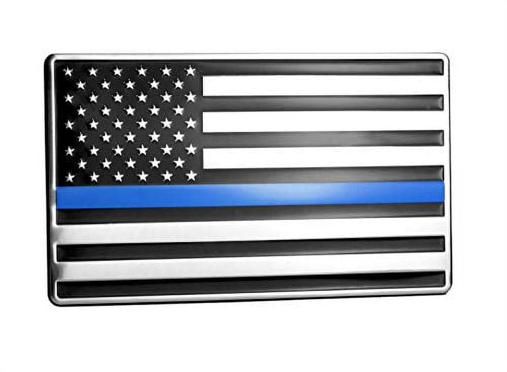 Thin Blue Line Metal Flag