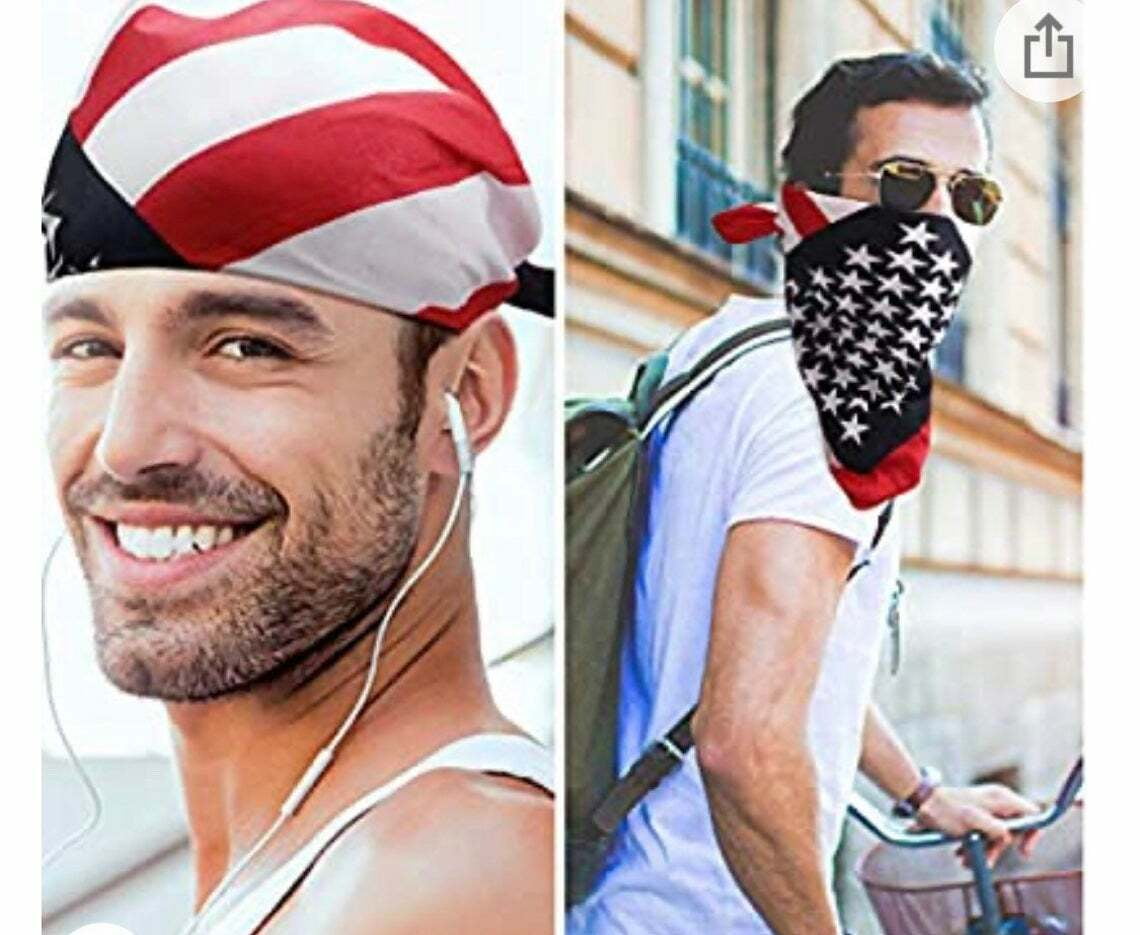 USA American Flag Bandannas 100% Cotton inches Bulk Wholesale Packs US ...