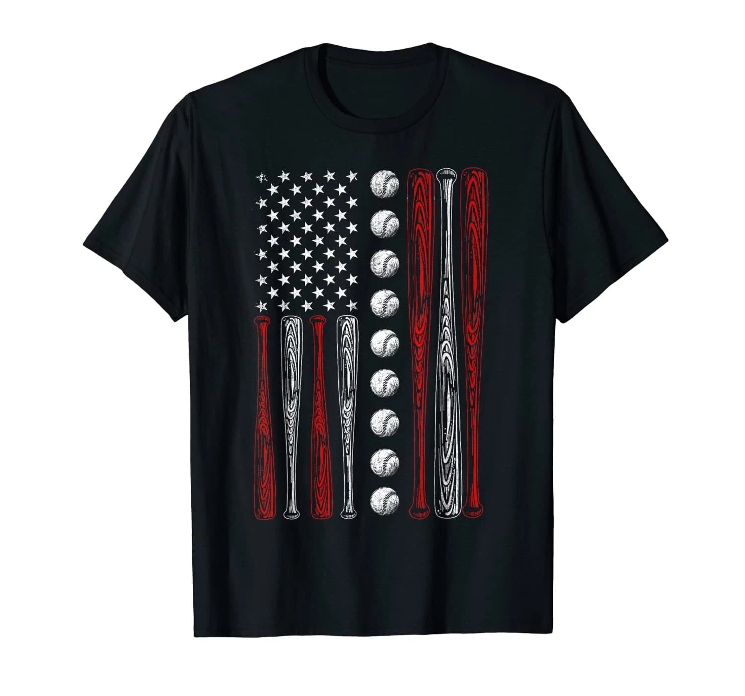 USA American Flag Baseball Red White Blue 4th of July Boys Men T-Shirt ...