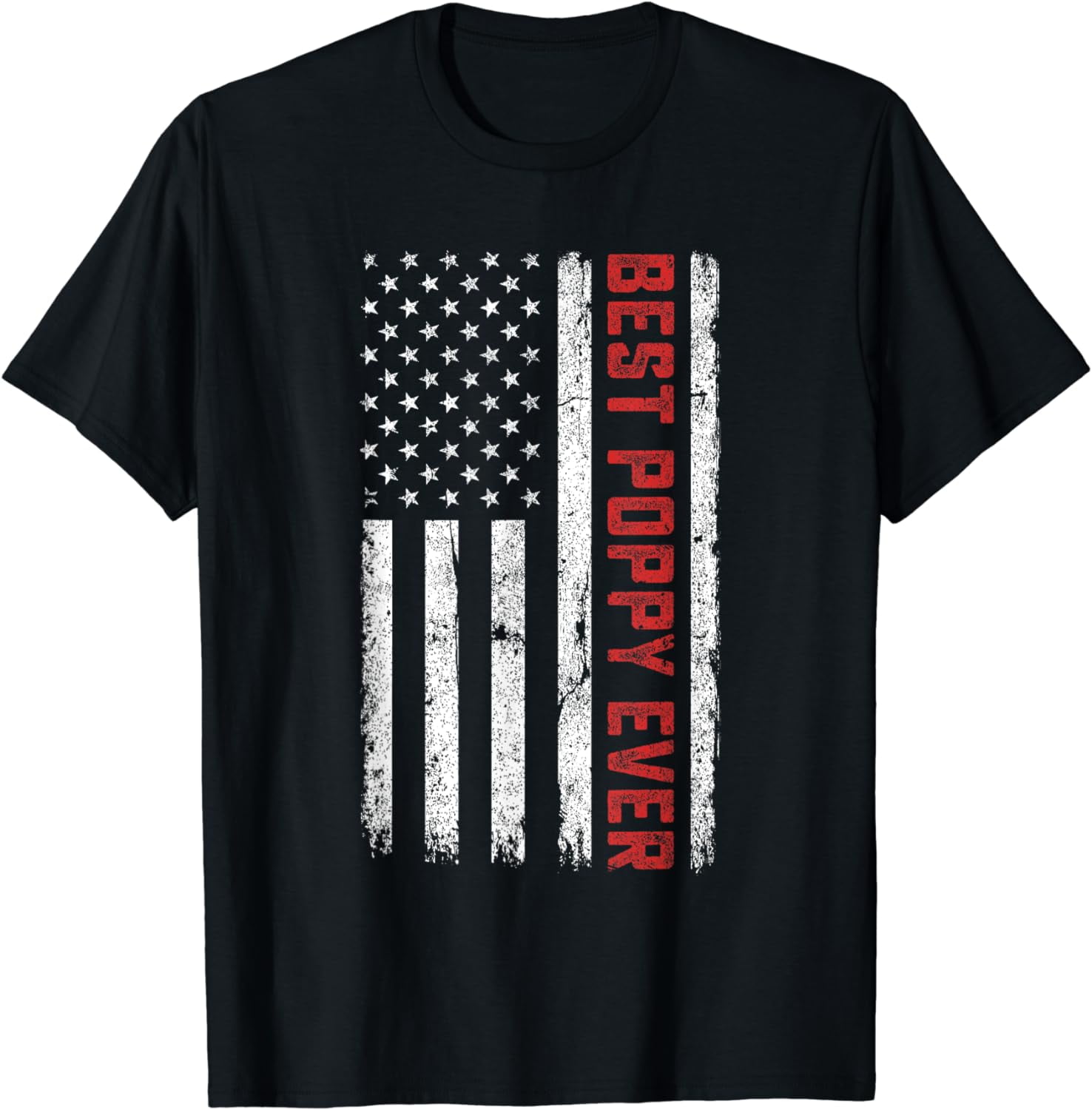 USA American Flag Best Poppy Ever Retro Fathers Day T-Shirt - Walmart.com