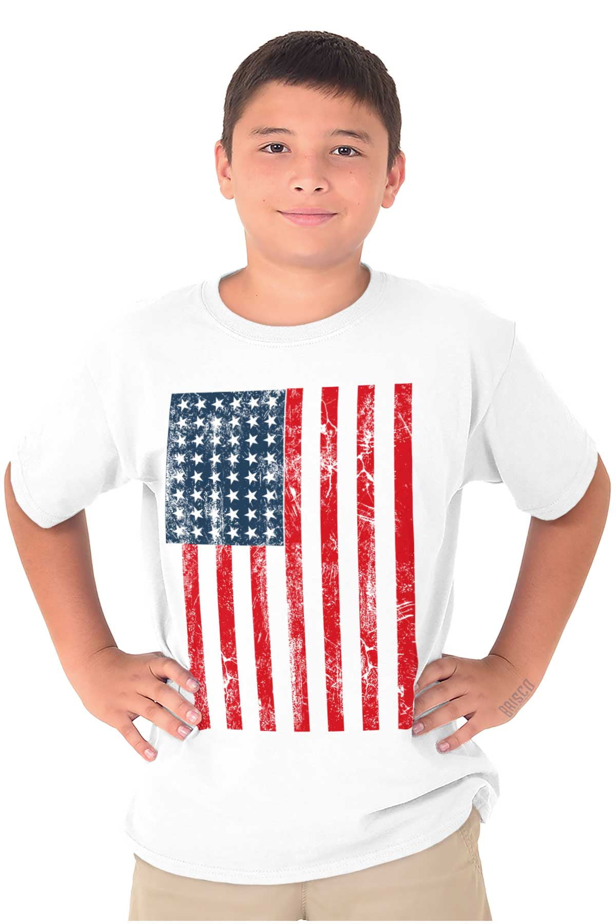 USA American Flag Distressed Vintage Crewneck T Shirts Boy Girl Teen ...