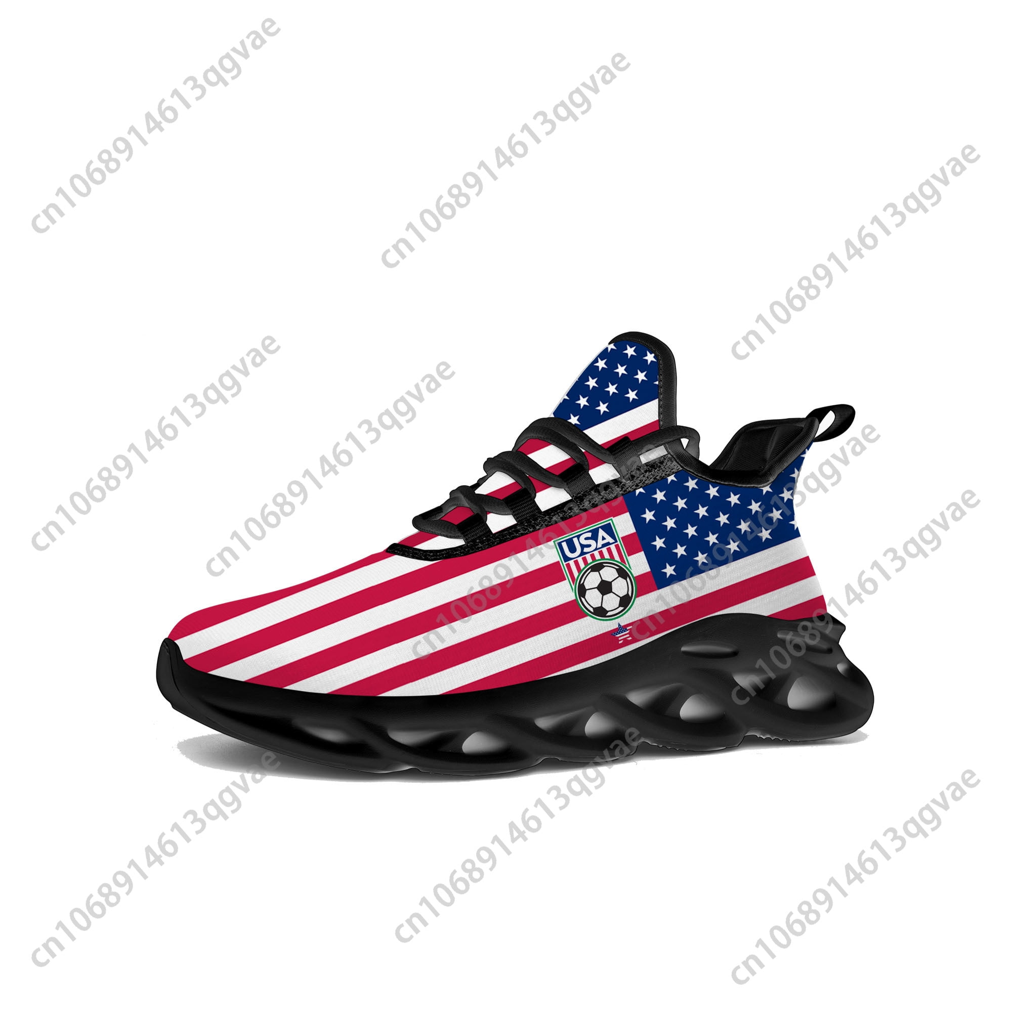 USA American Flag Flats Sneakers Mens Womens Sports America Shoes High ...