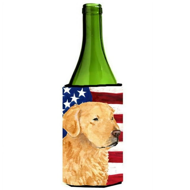 USA American Flag Golden Retriever Wine Bottle Hugger - 24 oz ...