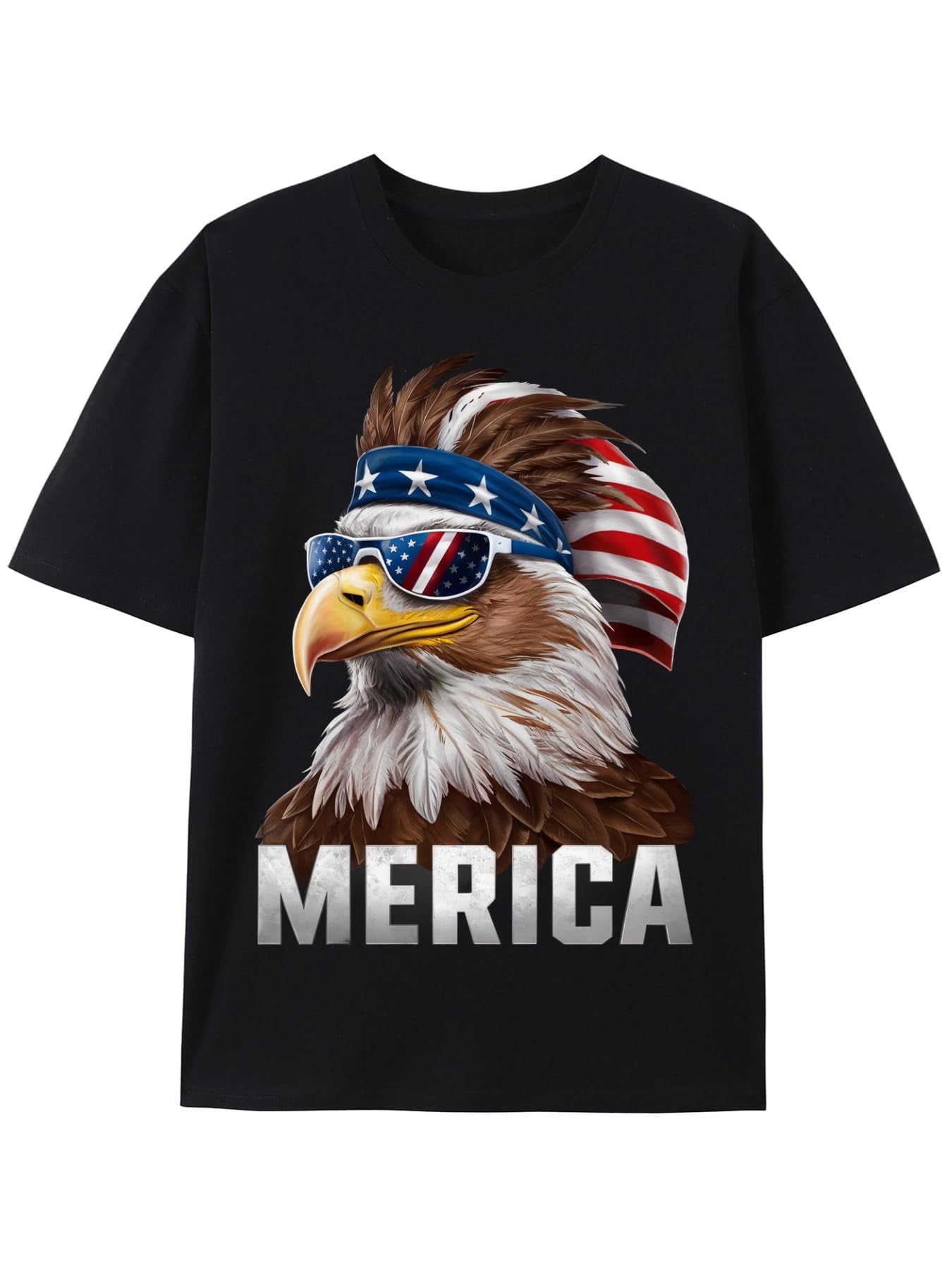 USA American Flag Merica Patriotic 4th of July Bald Eagle T-Shirt Men ...