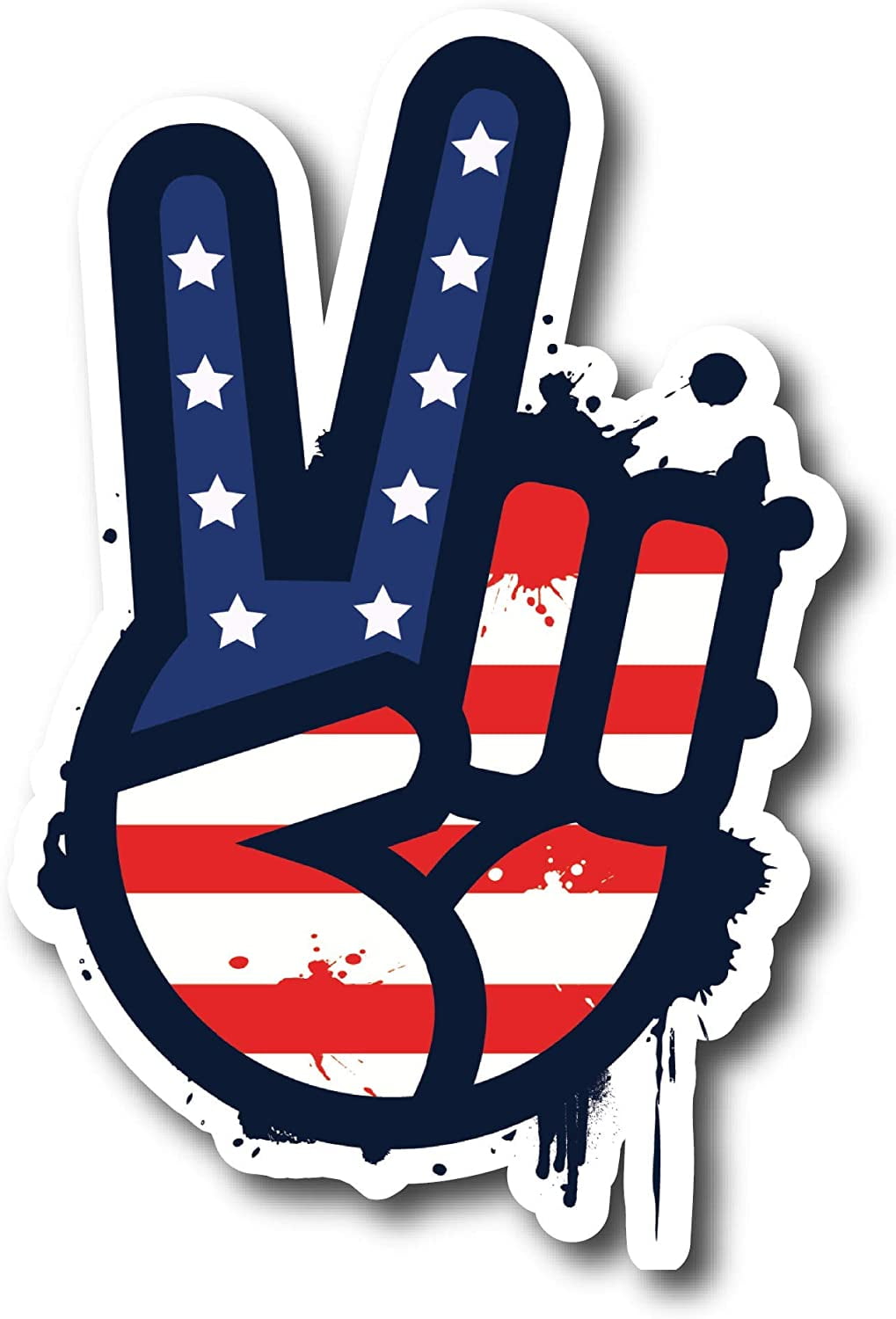 USA American Flag Peace Sign Vinyl Decal Sticker 1960's Version Vintage ...