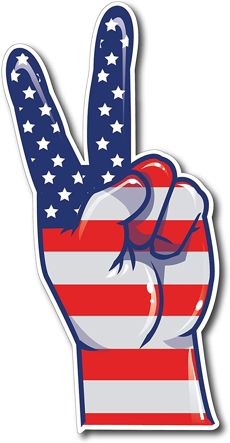 USA American Flag Peace Sign Vinyl Decal Sticker 1960's Version Vintage ...