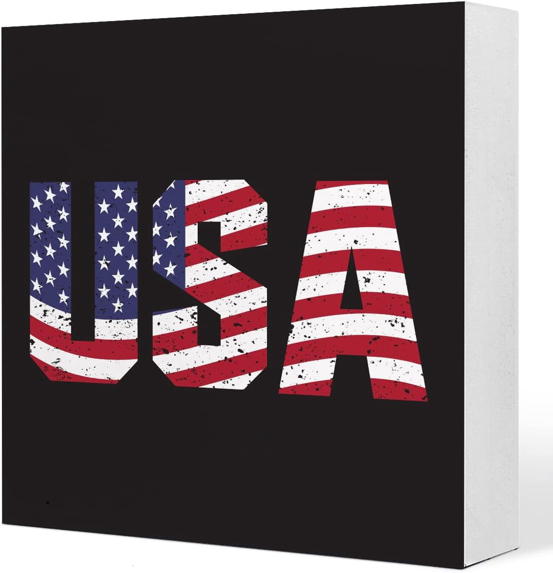USA American Flag Sign Independence Day Patriotic Wooden Plaque Sign ...