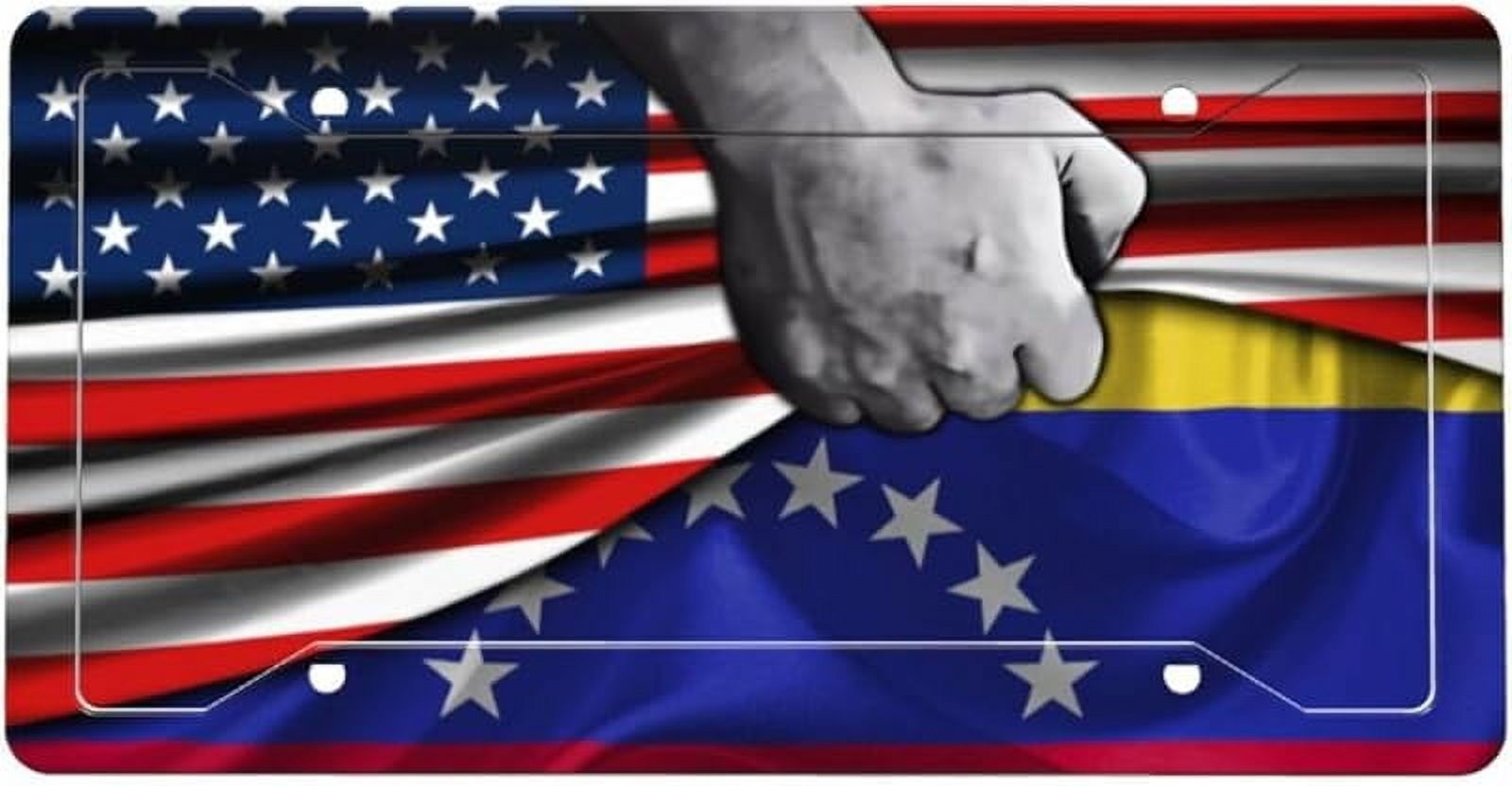 USA American Flag and Zimbabwe Flag Front License Plate and License ...