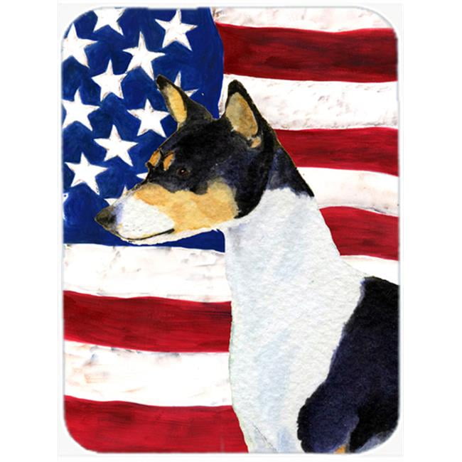 USA American Flag with Basenji Glass Cutting Board - Large - Walmart.com