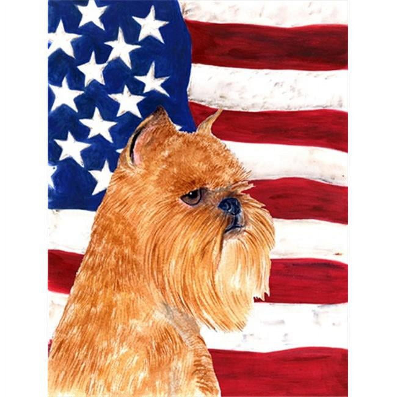 USA American Flag with Brussels Griffon House Size Canvas Flag ...