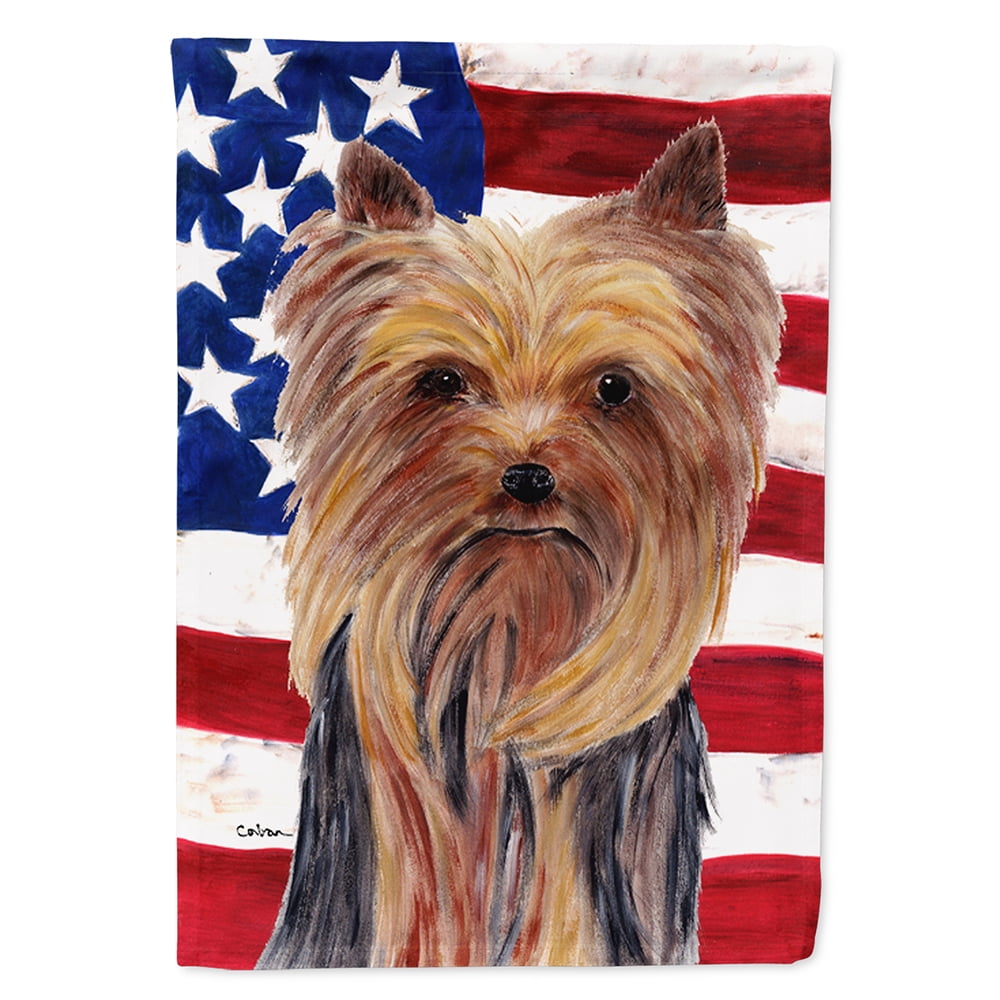 USA American Flag with Yorkie Garden Flag - Walmart.com