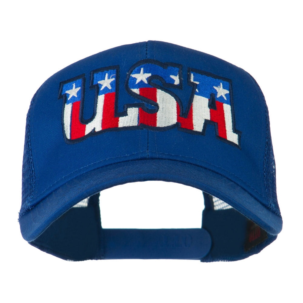 USA American Flat Letters Embroidered Cap - Royal OSFM - Walmart.com