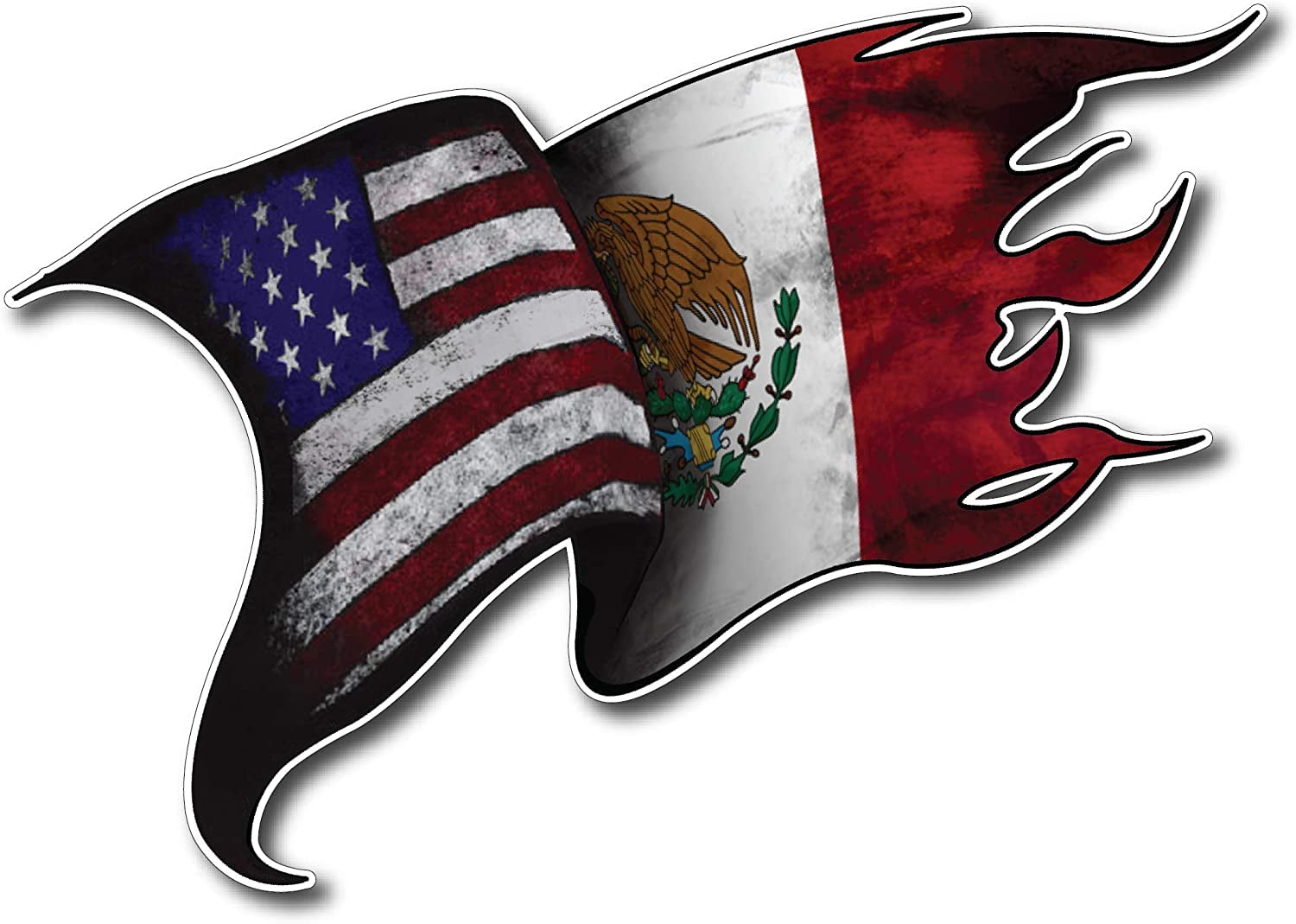 USA American Mexico Mexican Pride Country Flag Window Decal Bumper Sticker Car Truck SUV ...