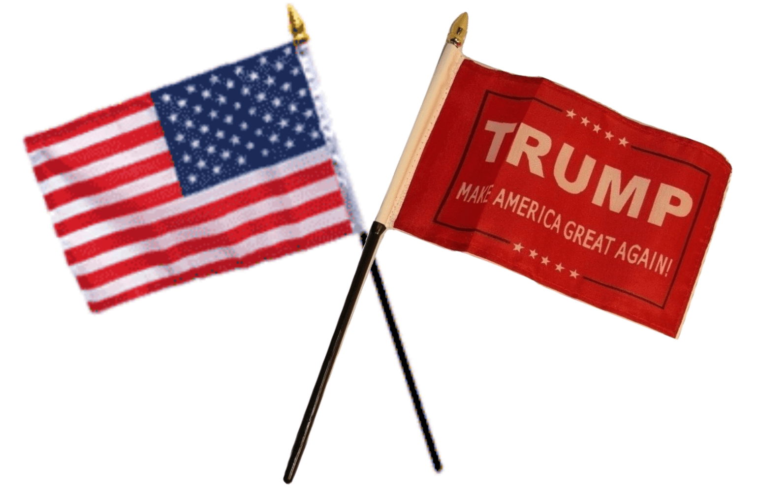 USA American & President Trump Red Flags 4"x6" Desk Set Table Black Base - Walmart.com