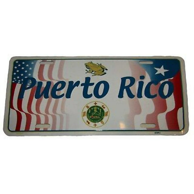USA American Puerto Rico Rican Frog Seal Shadow Flags 6"x12" License ...
