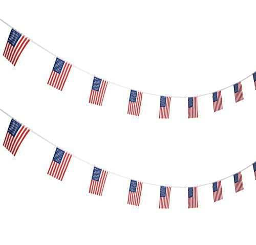 USA American String Banner Flag,16 ft 20 Mini Flags String, 5.5 x 8.2 ...