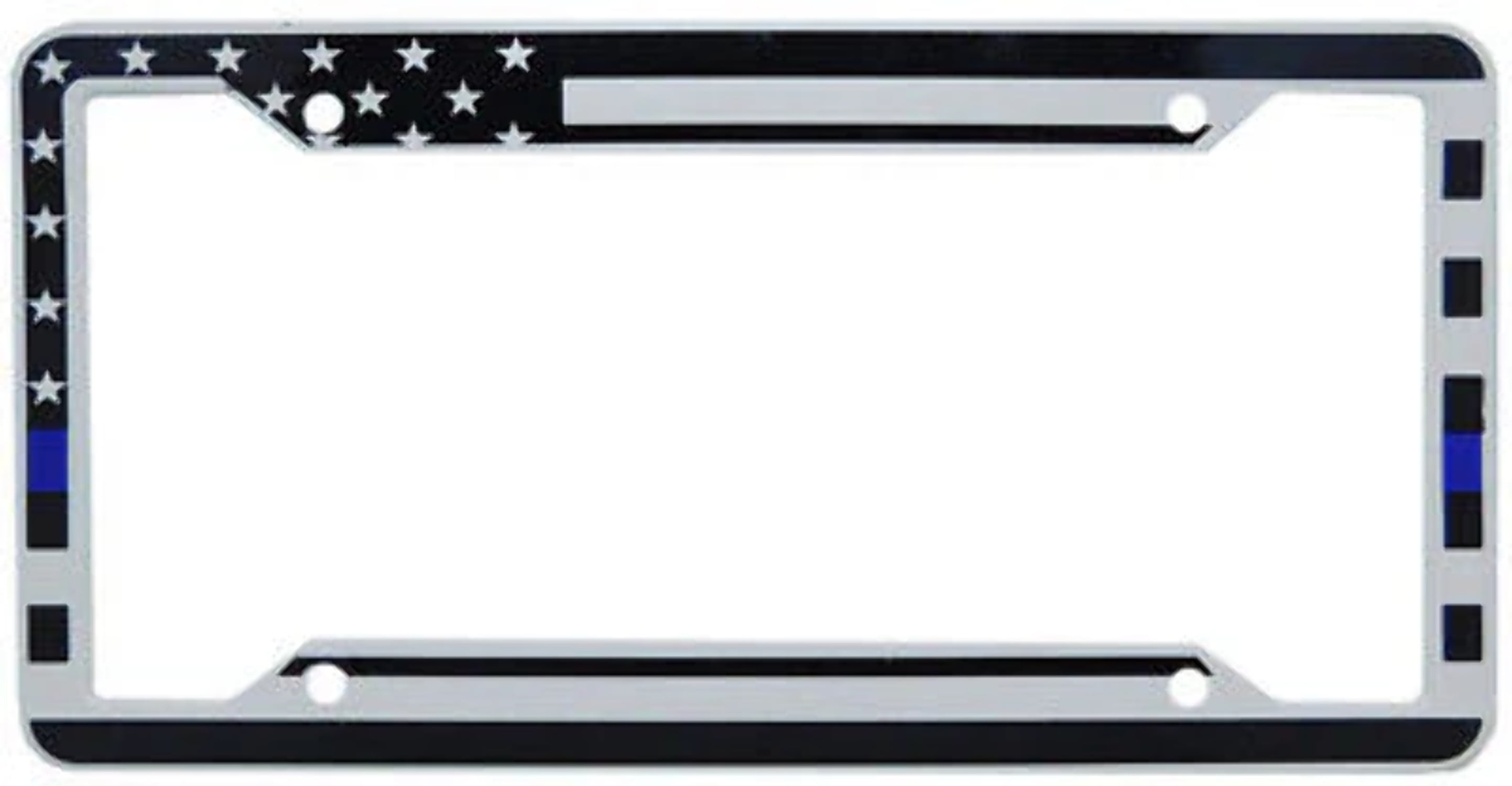 USA American Thin Blue Line Police Memorial License Plate Tag FRAME ...