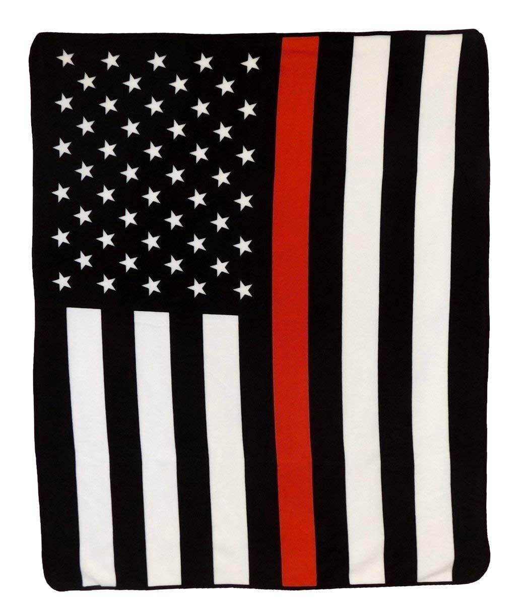 USA American Thin Red Line 50x60in Throw Blanket Fire Department FD ...