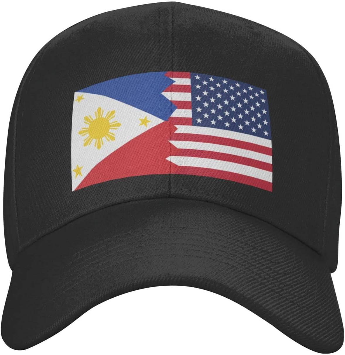 USA American and Filipino Philippines Flags Hat Adult Adjustable ...