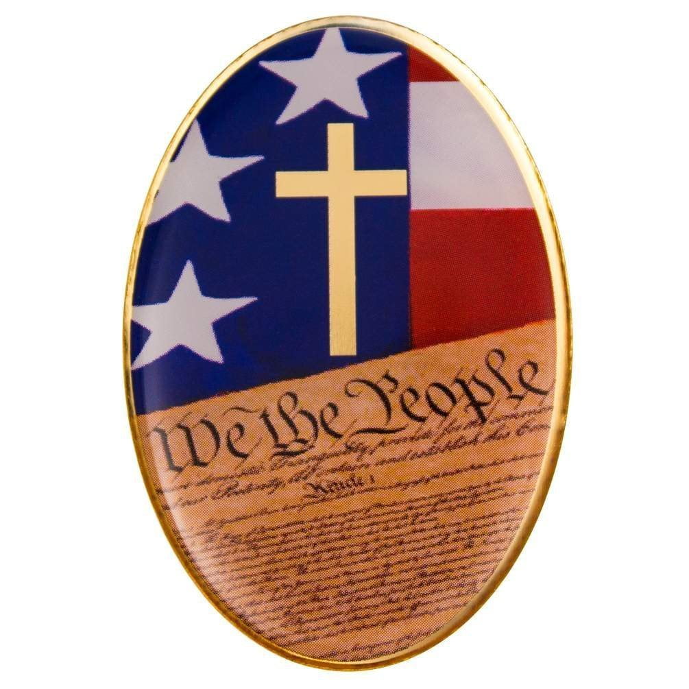 USA Americian Flag & Cross Constitution Lapel Pin Set of 4 Pins ...
