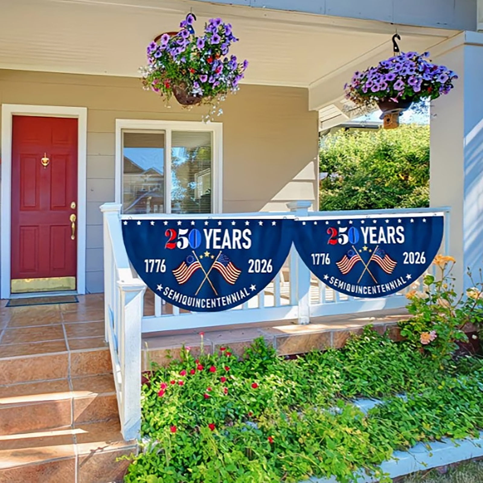 USA Anniversary 250th Flag 1776-2026 1.5x3 FT Fan Bunting Patriotic ...