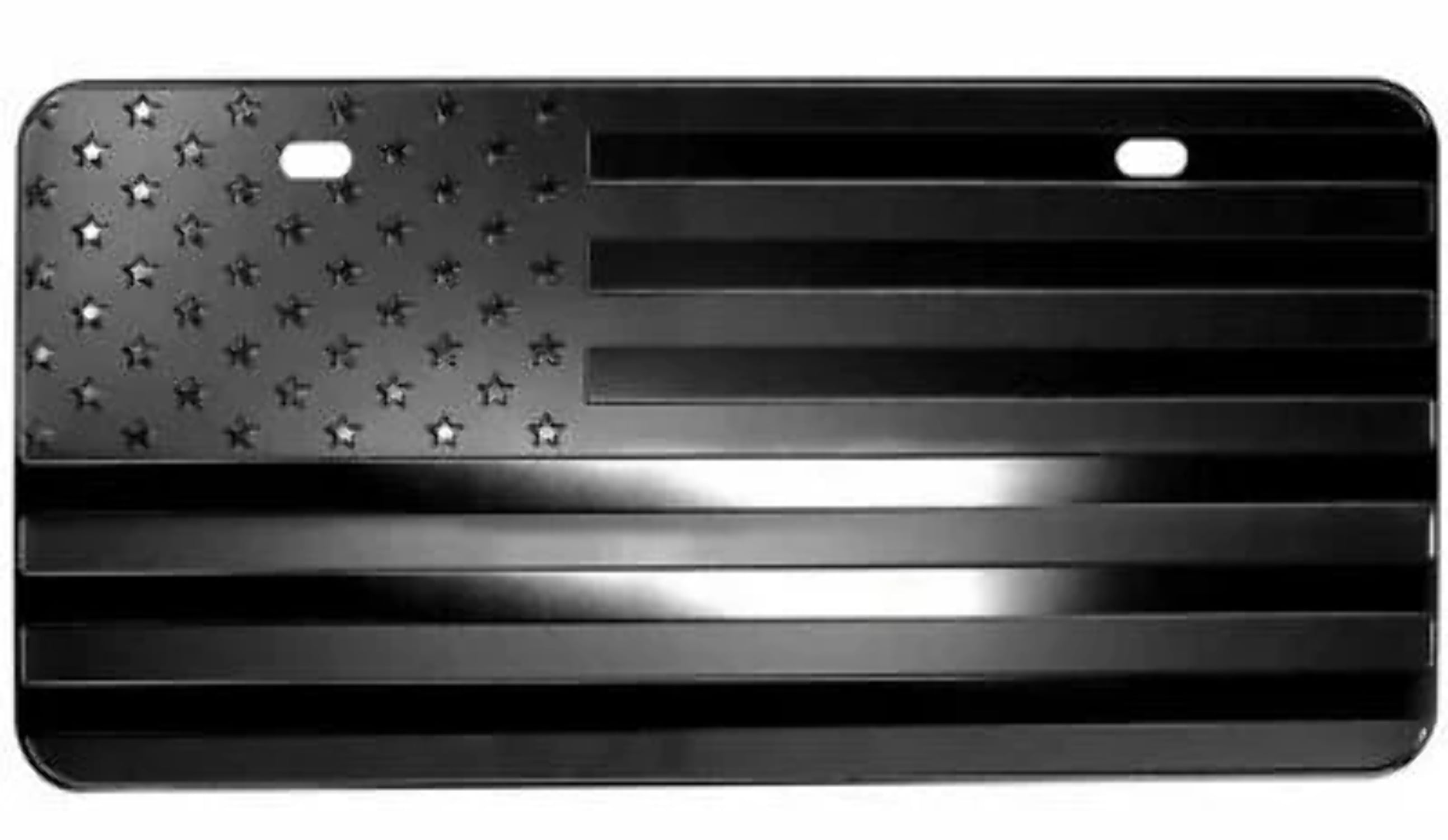 USA BLACKOUT American Flag Metal Embossed License Plate (12"x6", Black ...
