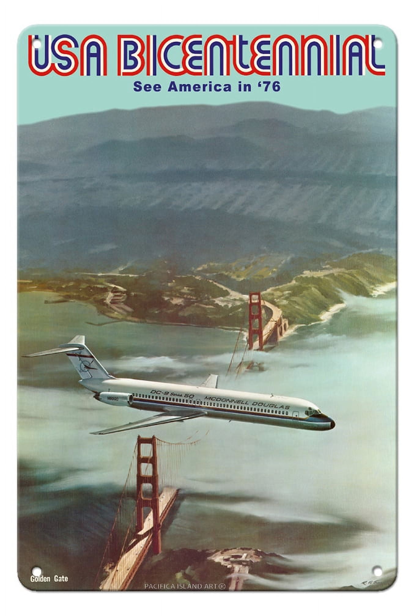 USA Bicentennial - Golden Gate Bridge - See America in ‘76 - McDonnell ...