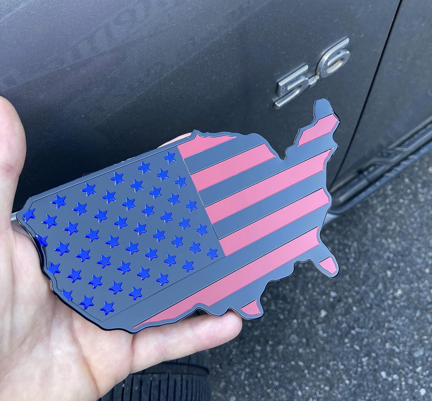 USA Black Flag Map Auto Fender Emblem, 3D Car Badge for Cars Trucks ...