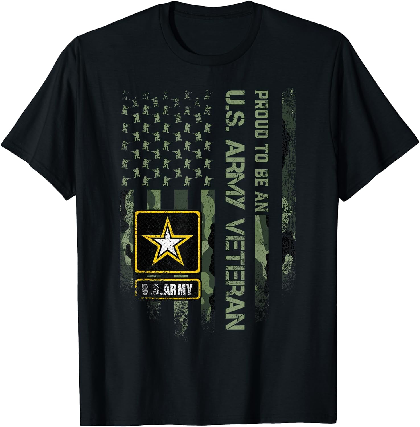 USA Camouflage Proud To Be An US Army Military Veteran T-Shirt ...