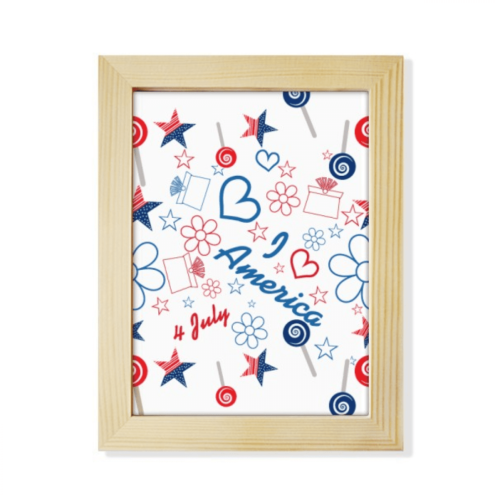 USA Candy Flower Star Love Heart Word Desktop Adorn Photo Frame Display ...