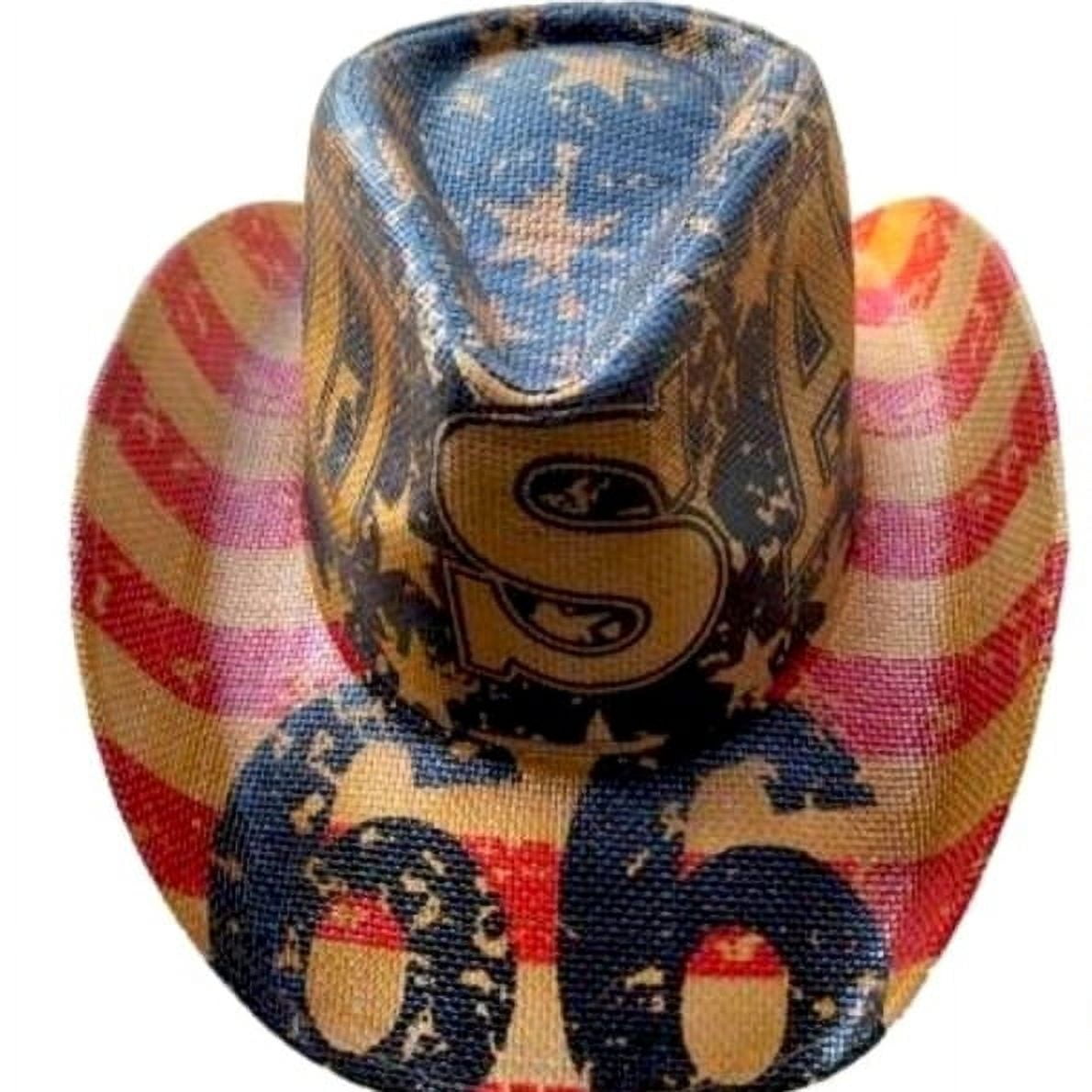 USA Cowboy Hat Route 66 Western Cowboy Hat With USA Flag - Walmart.com