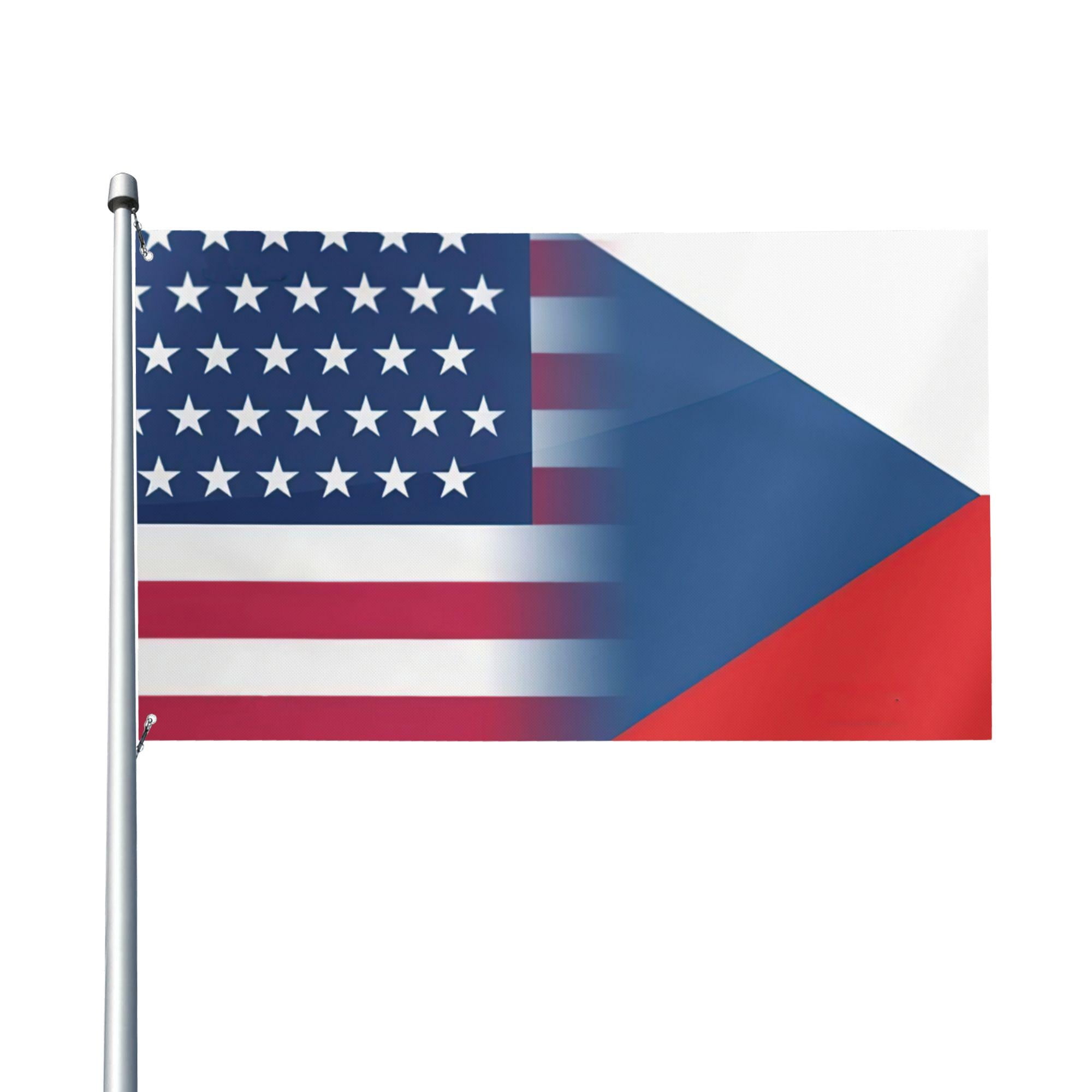 USA Czech Flag Built For Outdoor Use America Banner Flags Garden Yard ...