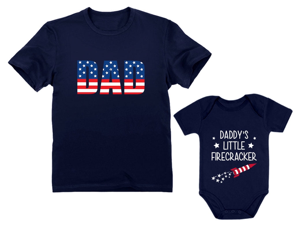 USA Dad & Baby's 'Daddy's Little Firecracker' 4th of July Outfit ...