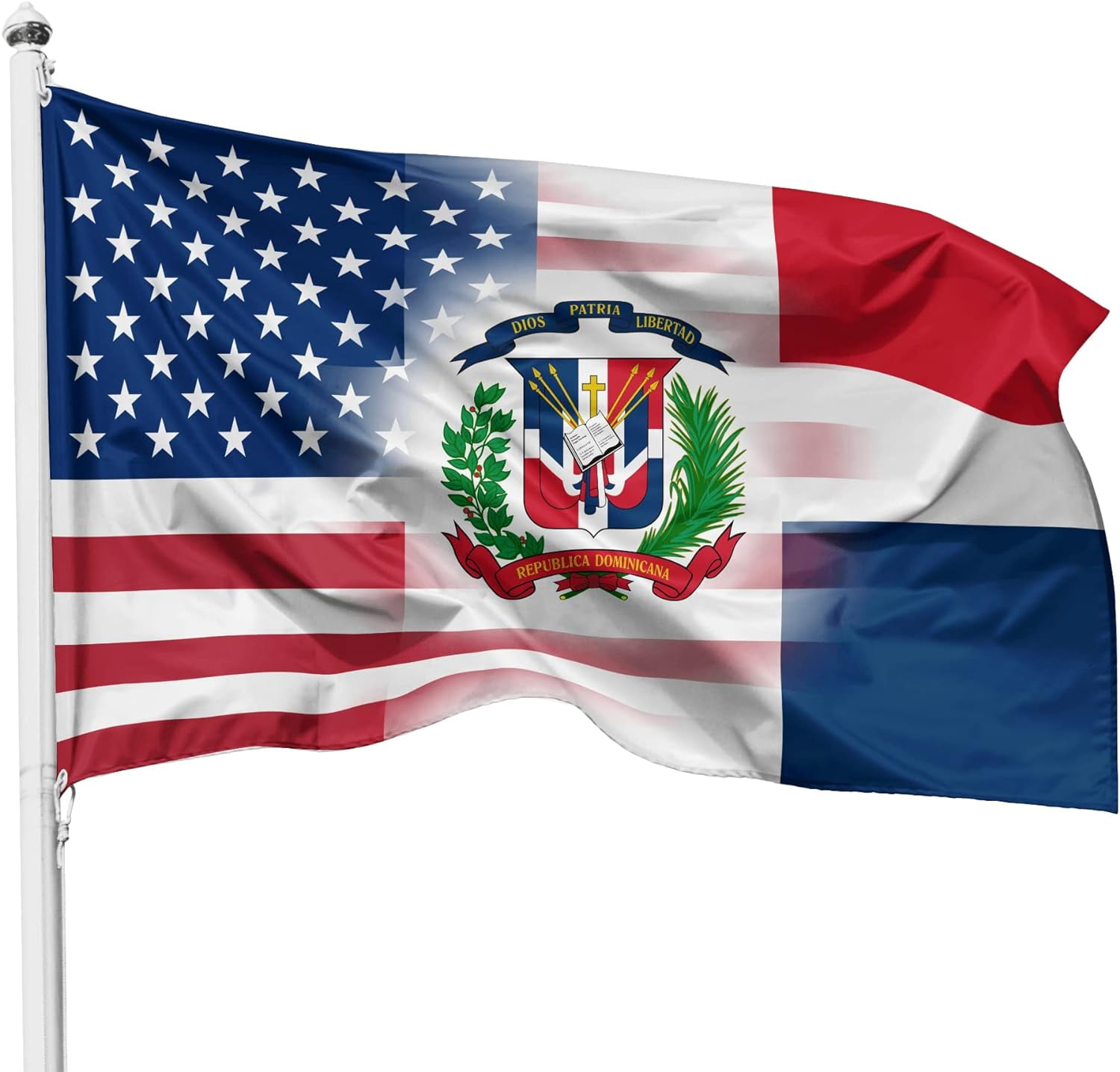 USA Dominican Republic Flag Flag - 2 Grommets Outdoor Indoor Flags ...