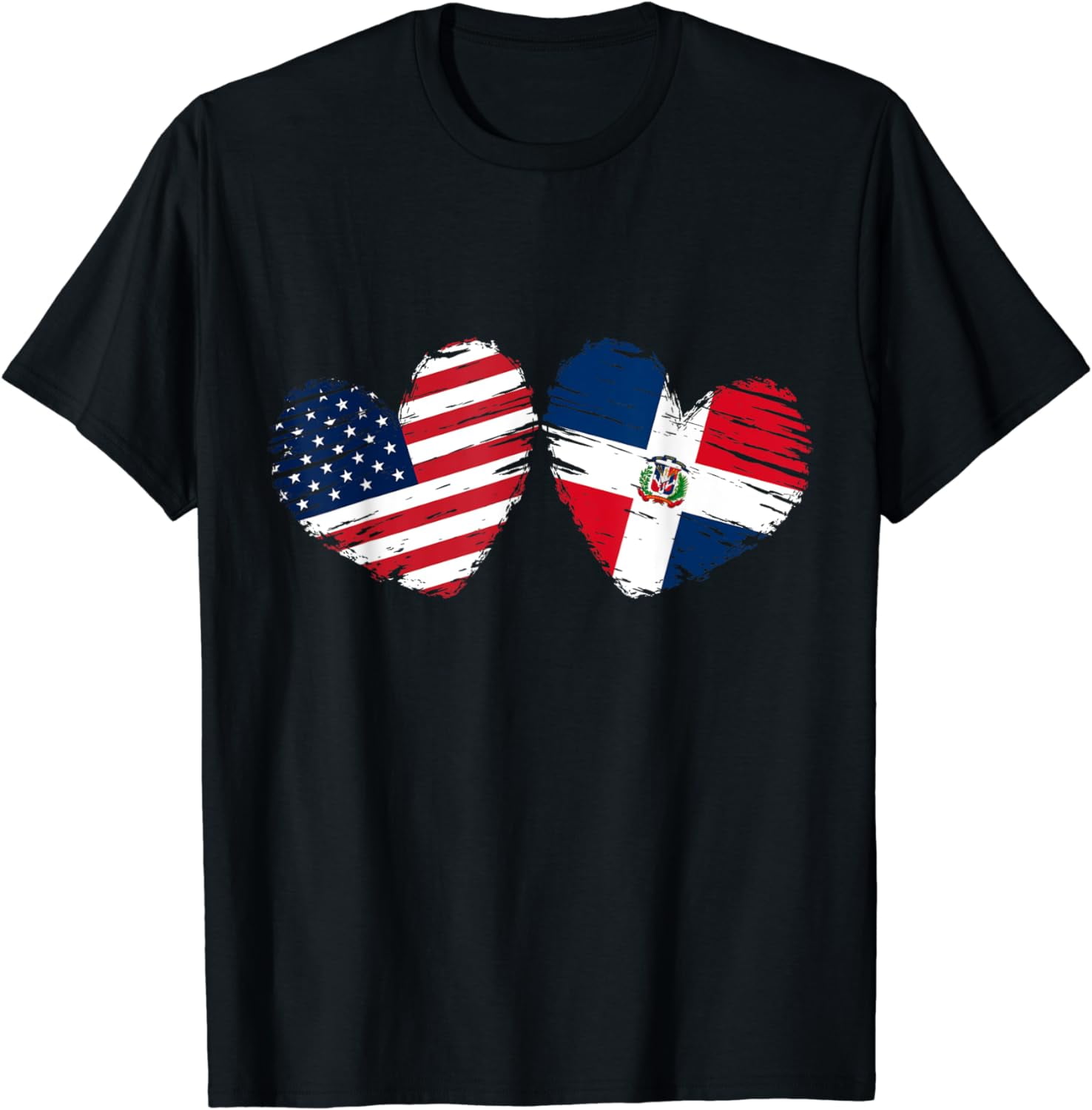 USA Dominican Republic Flag Heart Dominican American T-Shirt - Walmart.com