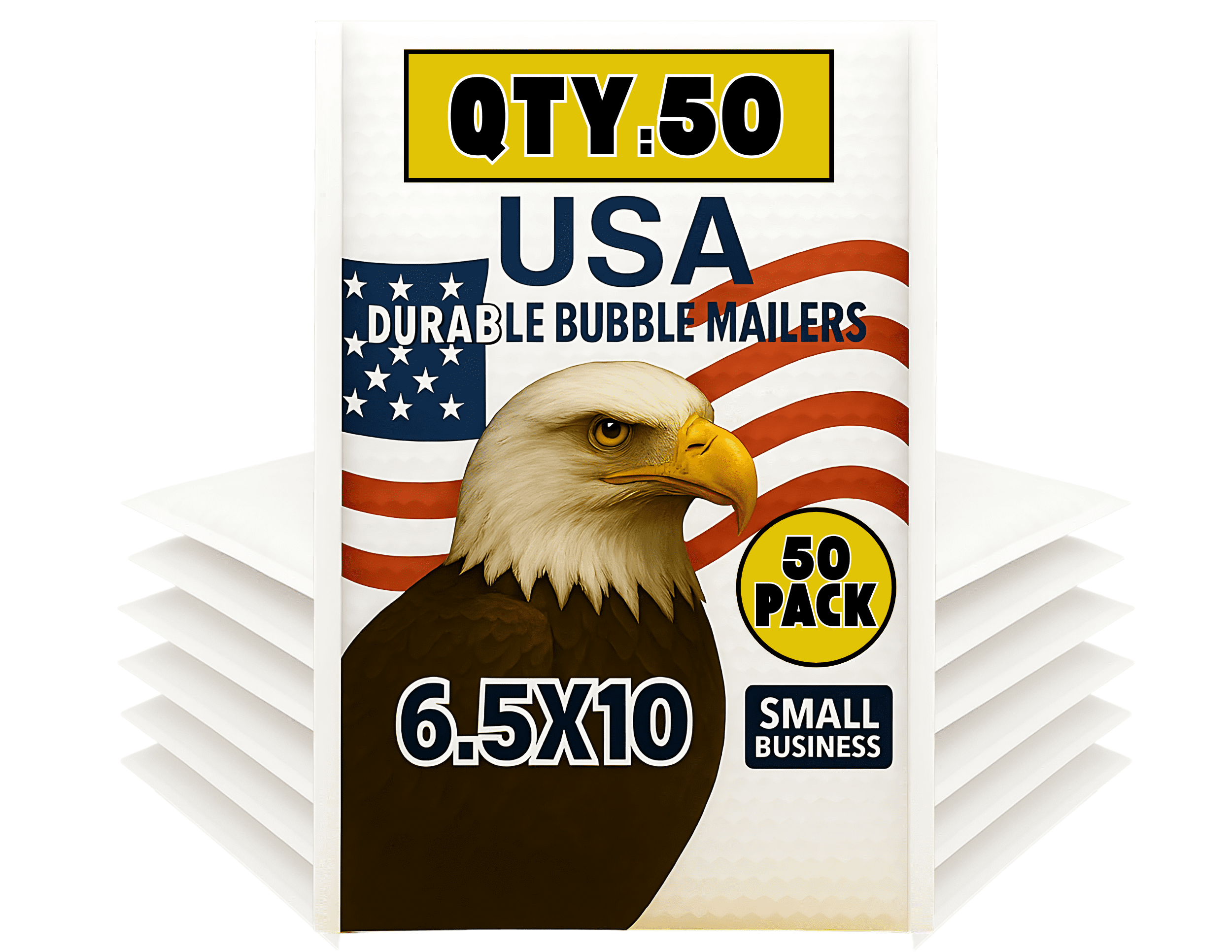 USA Durable Bubble Mailers – 6 x 10" White Poly Padded Shipping Envelopes, 6" x 9" Usable Space ...