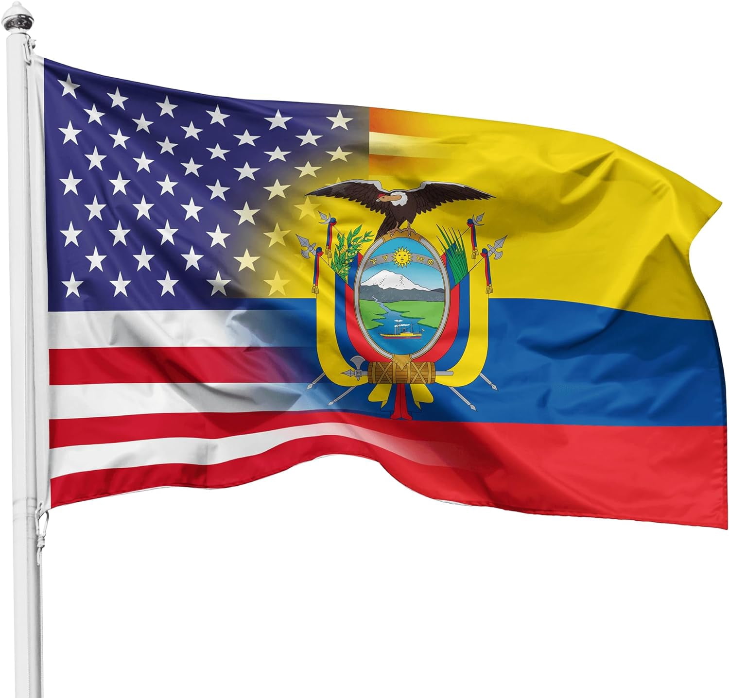 USA Ecuador Flag, Ecuadoran Flag Outdoor Indoor Fla gwith Brass ...
