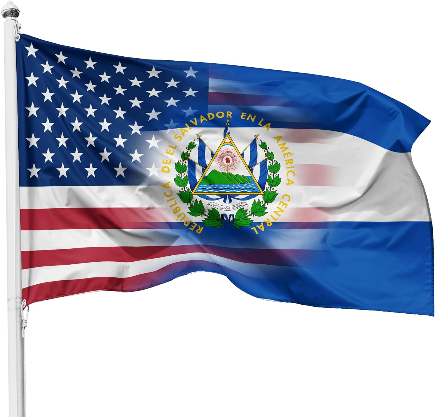 USA El Salvador Flag Salvadoran Flag - 2 Grommets Outdoor Indoor Flags ...