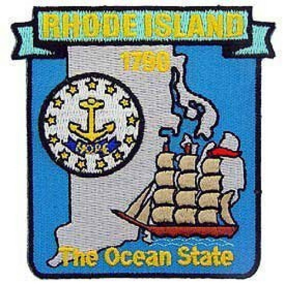 USA Embroidery Iron on Patch - 50 US Historical Flag - 1790 Rhode ...