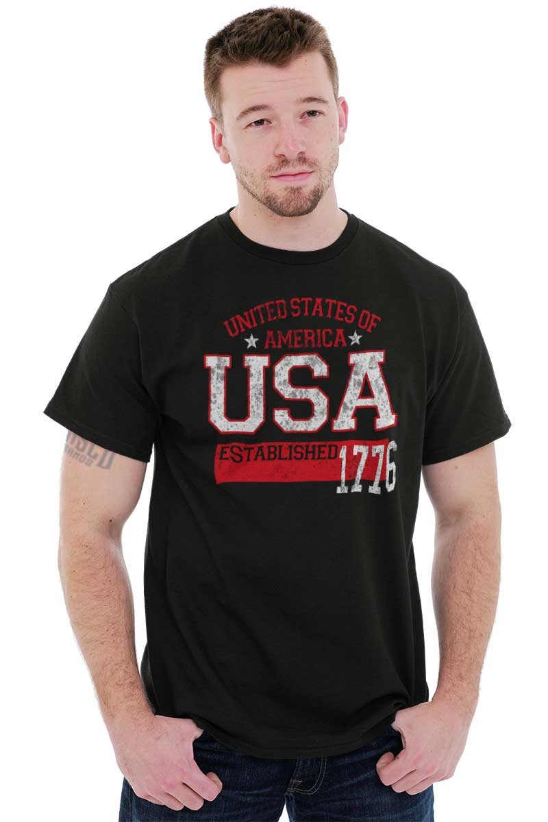 USA Est 1776 Patriotic Americana Men's Graphic T Shirt Tees Brisco ...