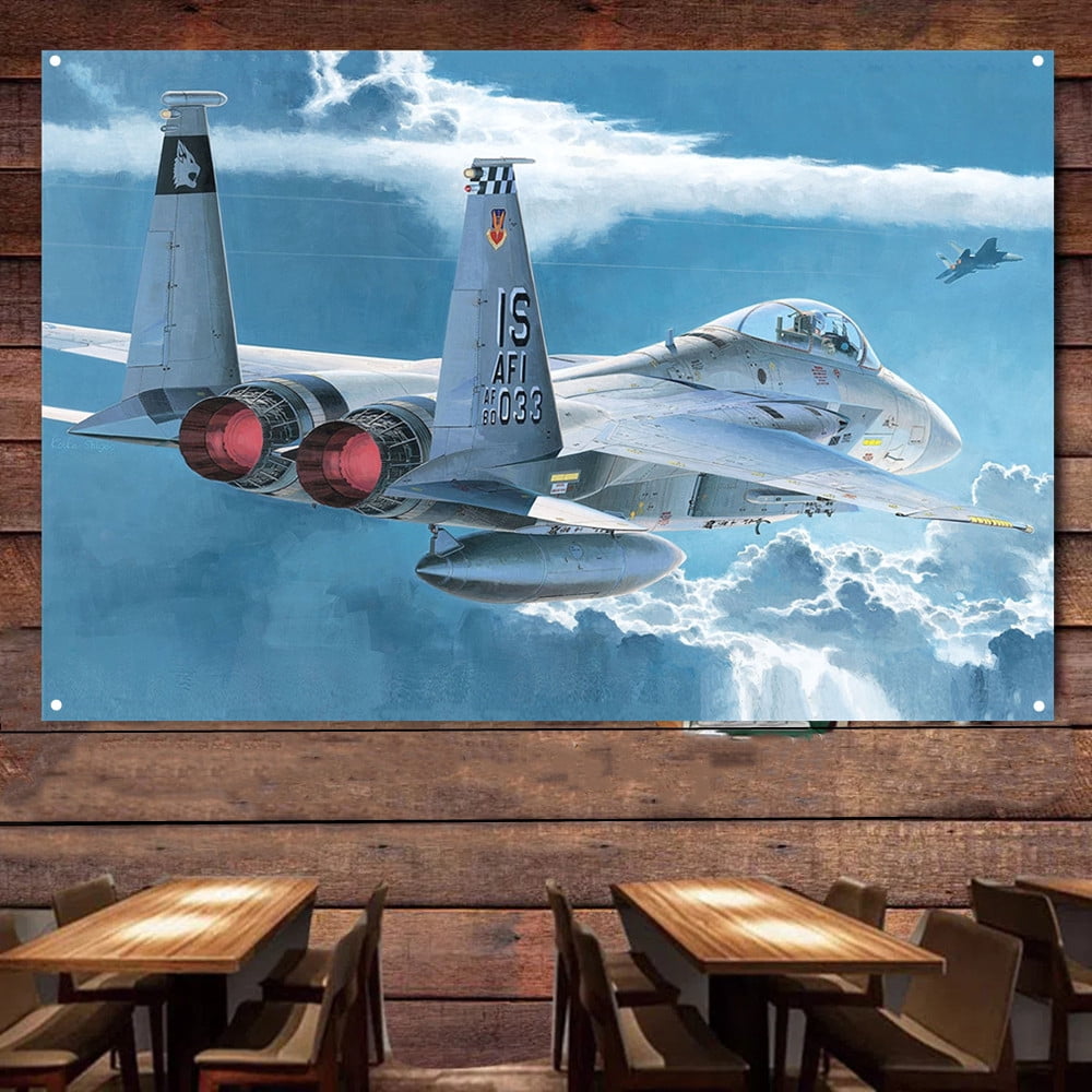 USA F-15C Eagle Fighter Jet Poster Wall Hanging Flag - 38" x 57 ...