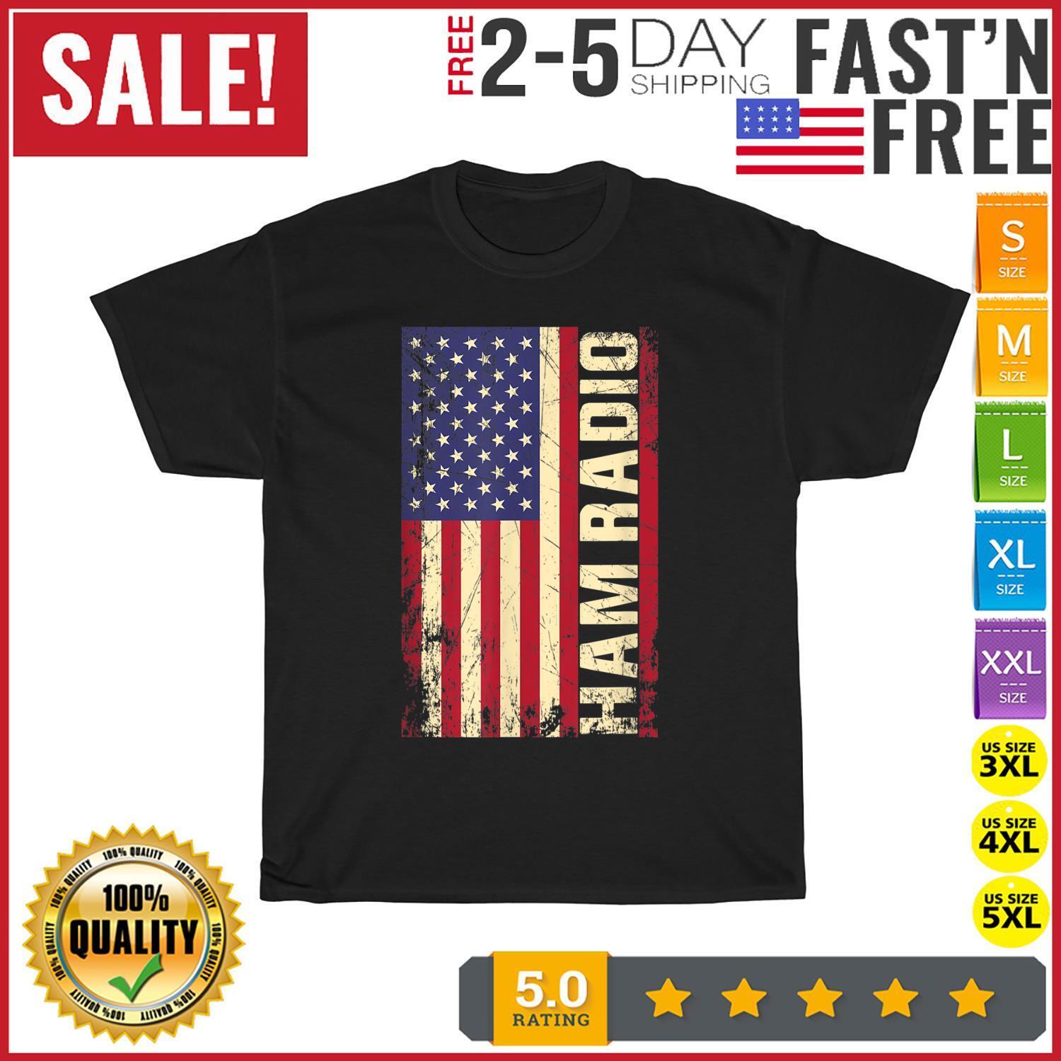 USA Flag Amateur Ham Radio Day Celebration Vintage T Shirt Men Women ...