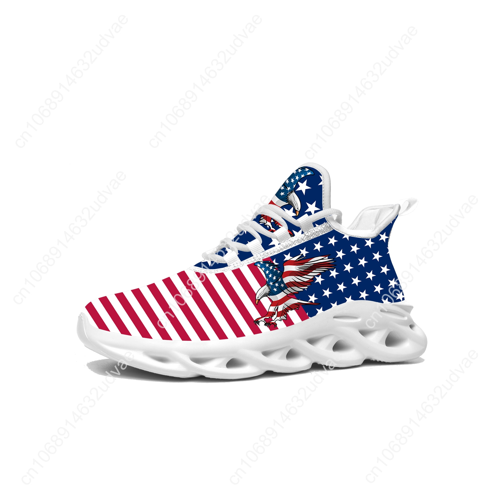 USA Flag America Red Blue White Shoes Flats Sneakers Mens Womens Sports ...