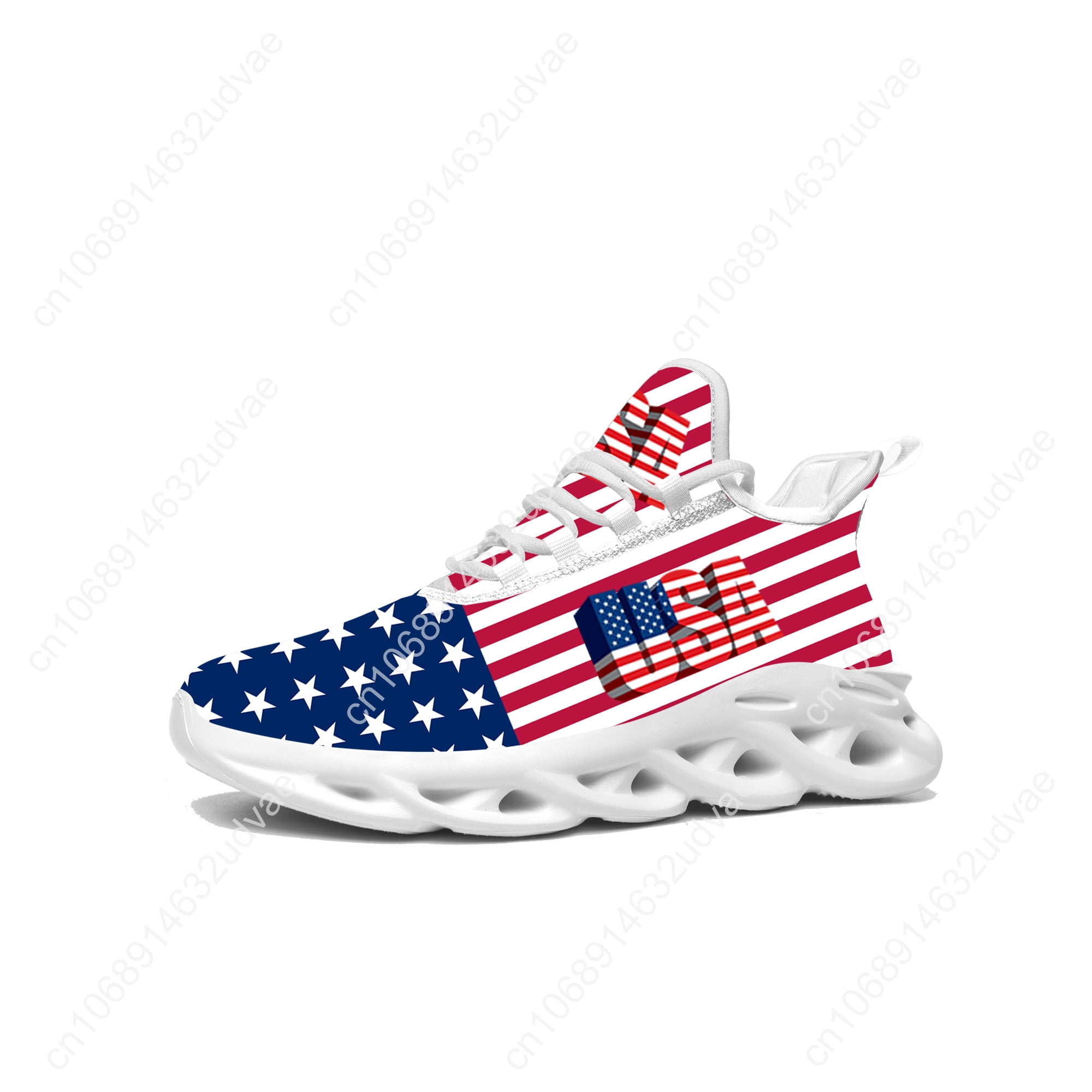 USA Flag America Red Blue White Shoes Flats Sneakers Mens Womens Sports ...