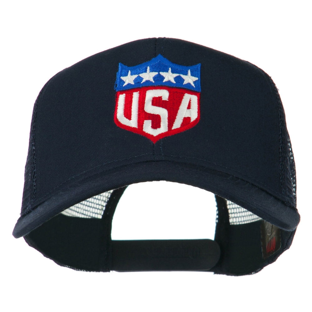 USA Flag Badge Embroidered Mesh Back Cap - Navy OSFM - Walmart.com