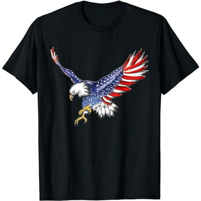 USA Flag Bald Eagle T-shirt American Flag 4th Of July shirt - Walmart.com