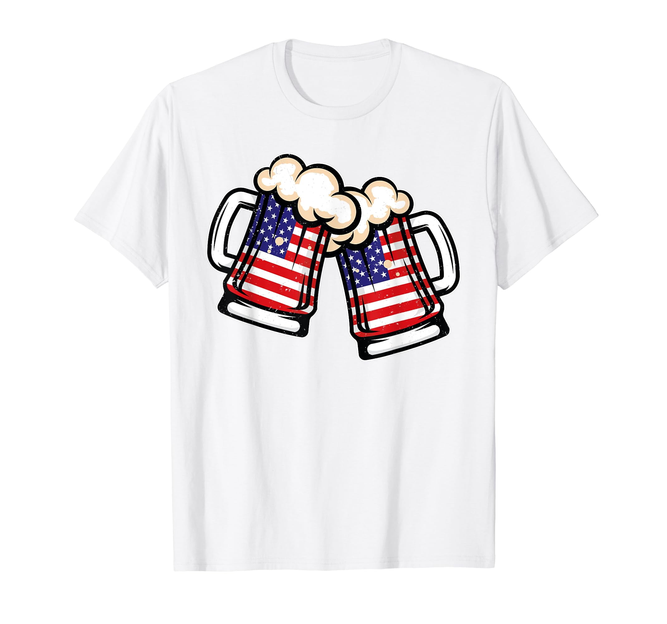 USA Flag Beer Mug - Cool American Beer White T-Shirt - Walmart.com