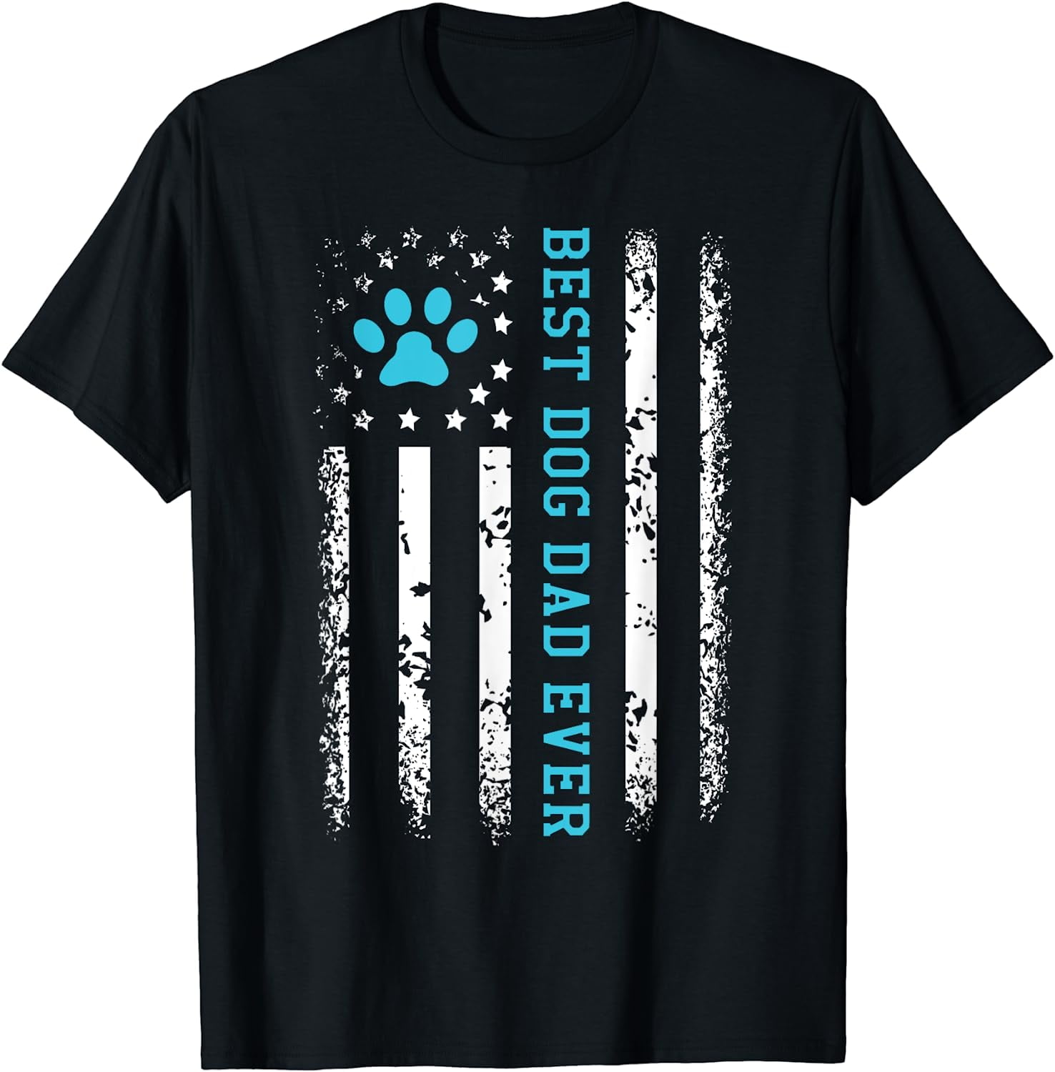 USA Flag Best Dog Dad Ever American Puppy Lover Paw T-Shirt - Walmart.com